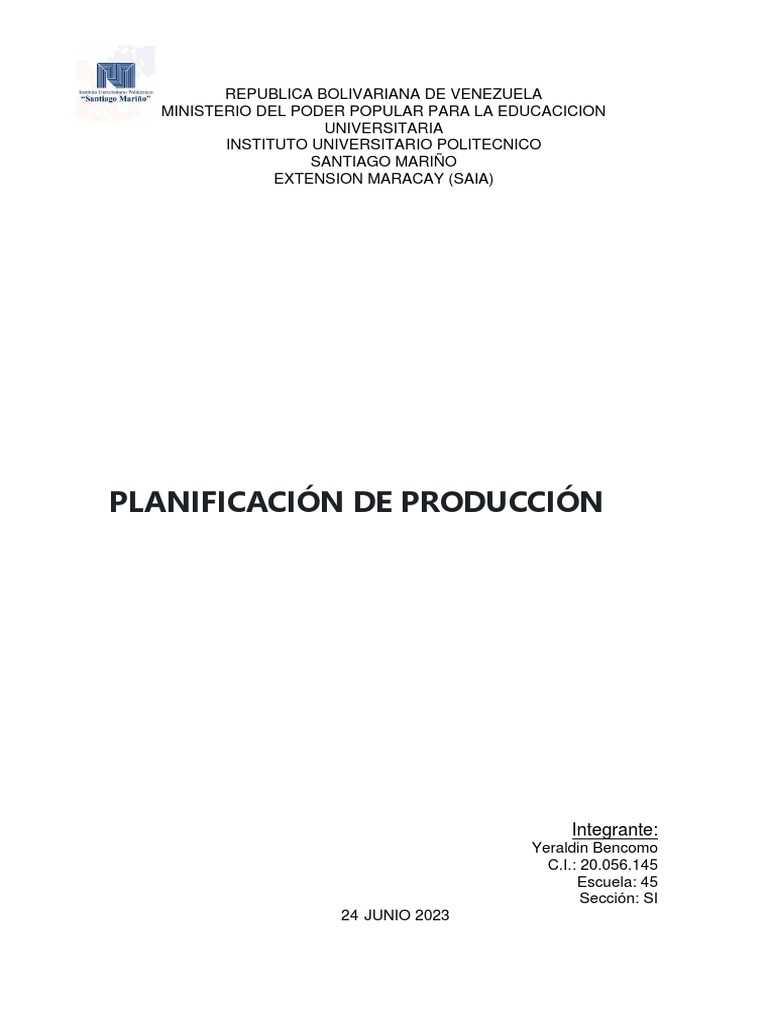 Segunda Tarea Planificación de Producción 2do Corte 20% | PDF | Inventario | Economias