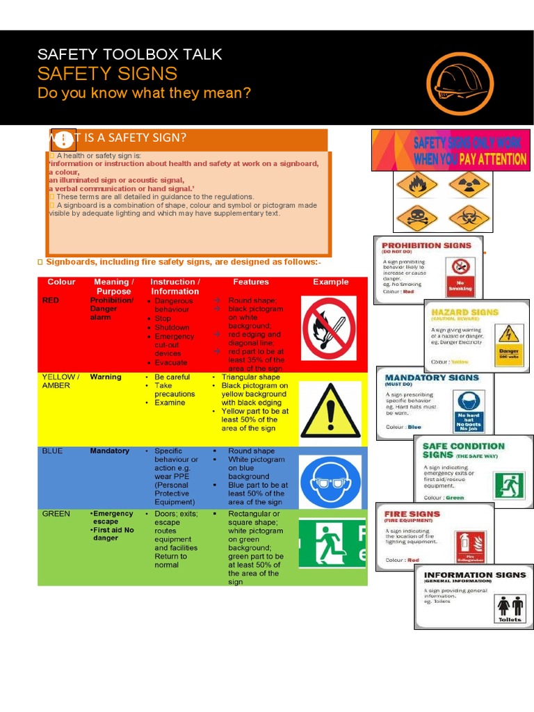 OHS-TBT-009_Safety Signs | PDF