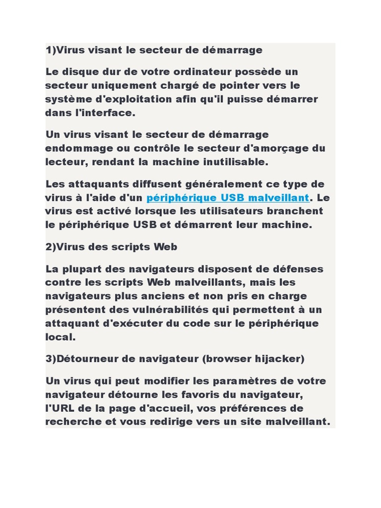 Types de virus informatiques expliqués | PDF | Virus informatique ...