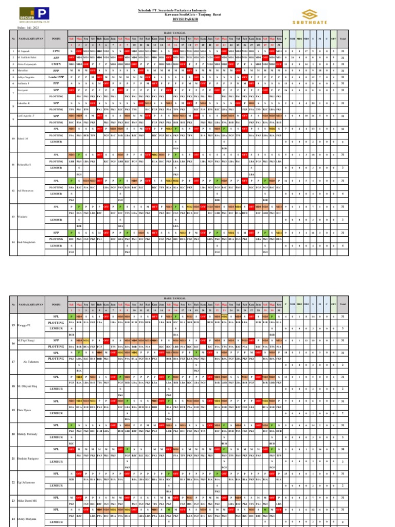 07 - Schedule Juli 23 | PDF | Marketing | Information Technology Management