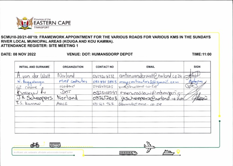 Site Handover Attendance Register | PDF