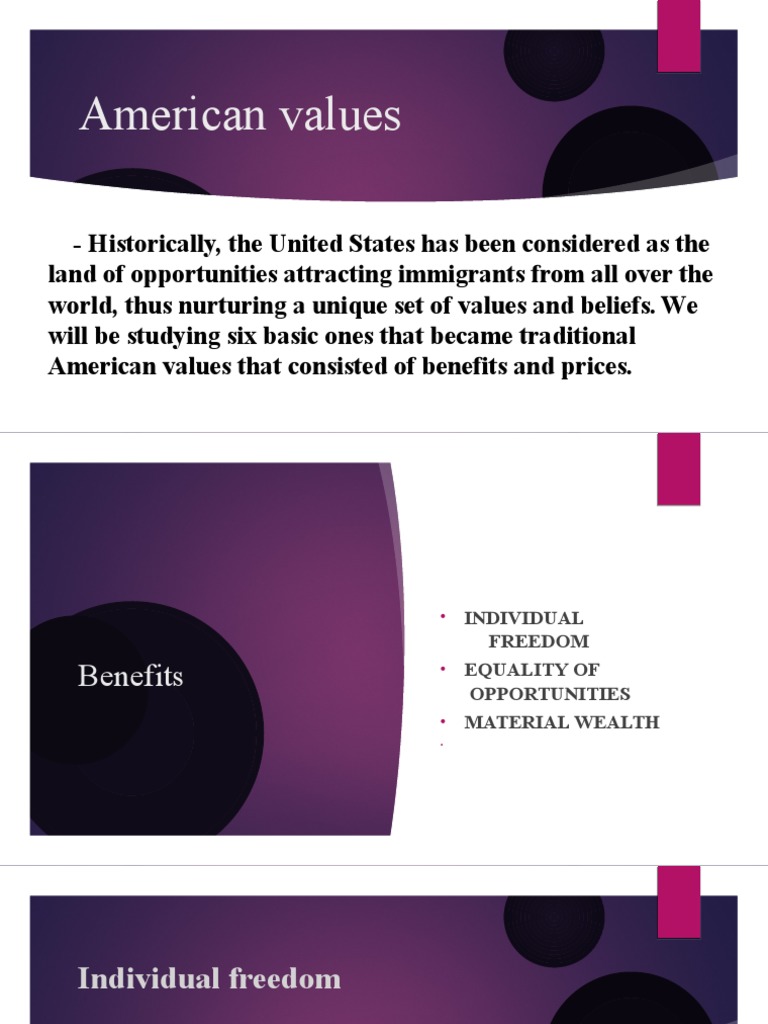 Core American Values and Beliefs | PDF | Wealth | Immigration