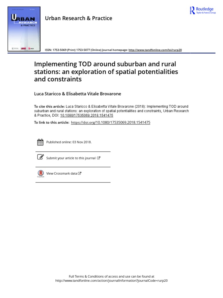 TOD in Suburban and Rural Contexts | PDF | Urbanization | Road
