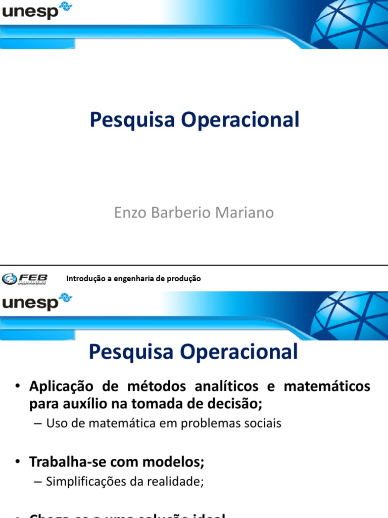 8 - Pesquisa Operacional | PDF | Pesquisa operacional | Otimização ...