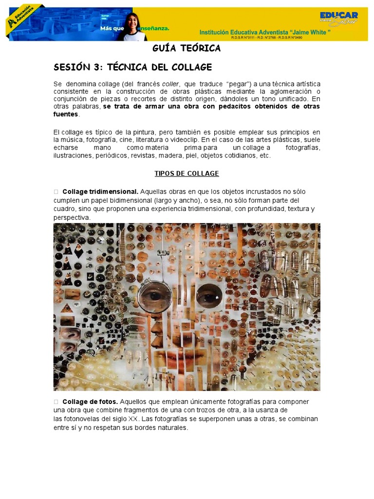 Técnicas de Collage: Guía Completa | PDF | Ciencias sociales | Hogar ...
