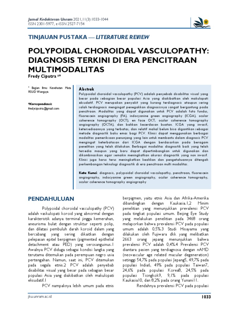 Diagnosis PCV dengan Pencitraan Multimodalitas | PDF
