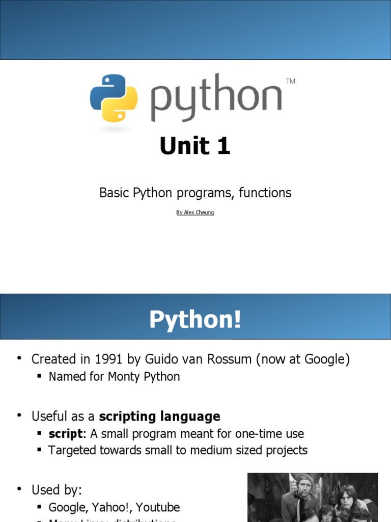 Python 01 Basics Functions Pdf Python Programming Language Computer Programming