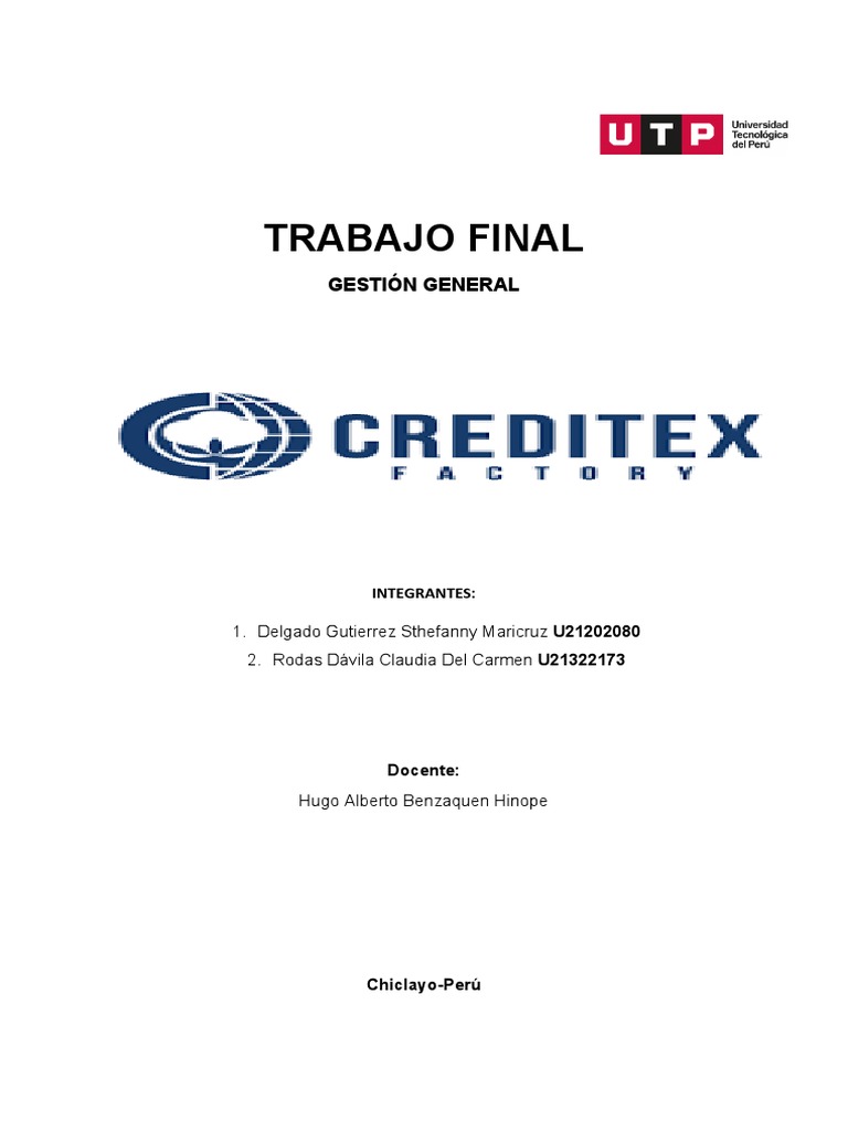 Análisis de Creditex S.A.A. en Perú | PDF | Marketing | Logística