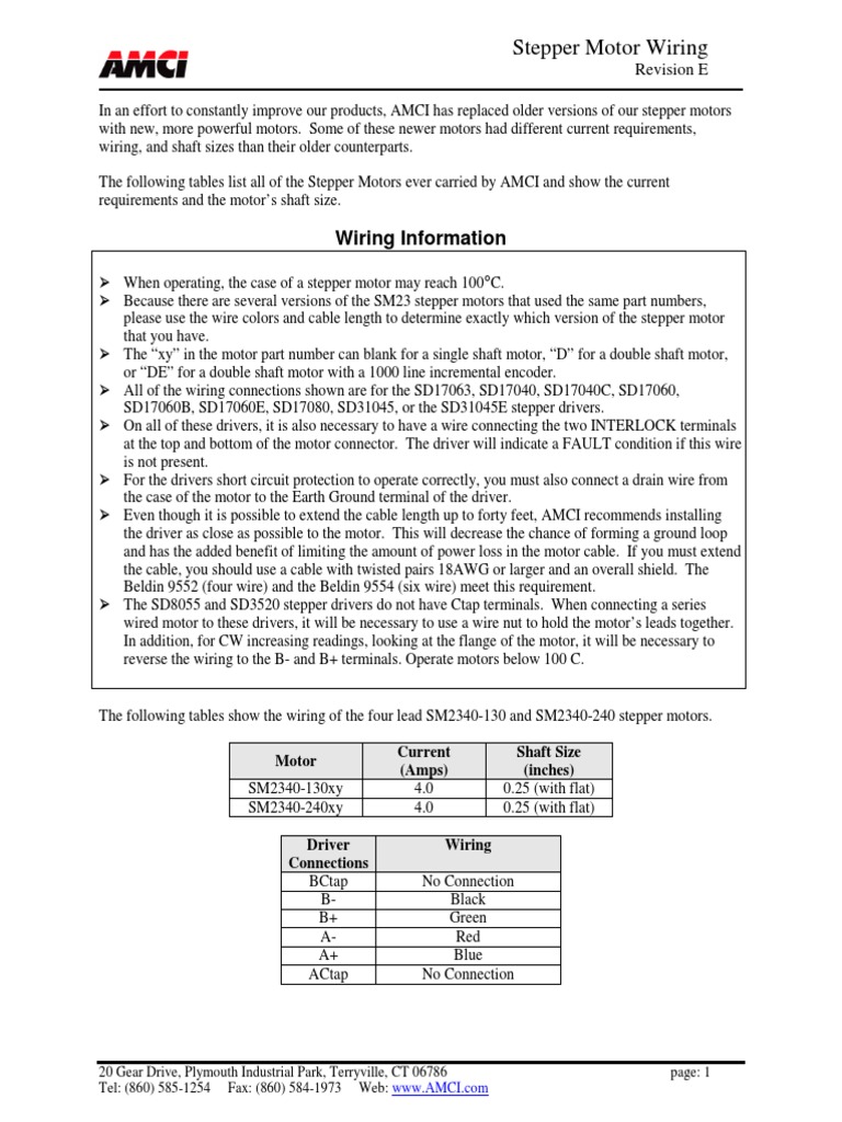 Stepper Motor Wiring Pdf Electrical Wiring Red