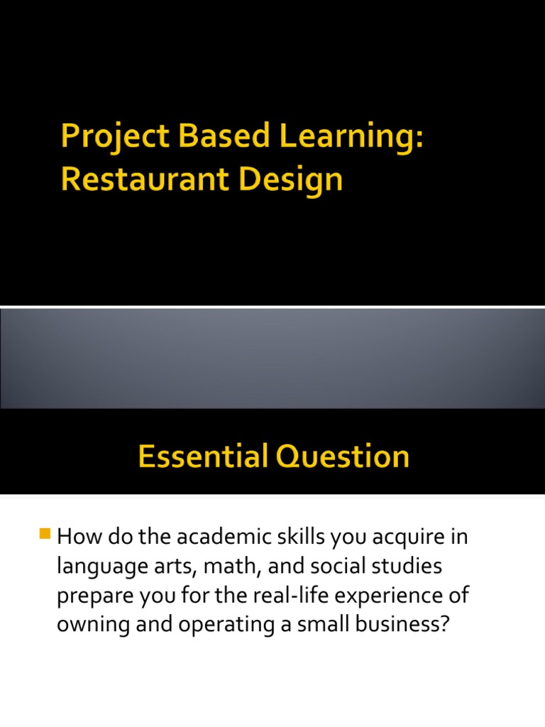 Project-Based Learning Research Design | PDF | Restaurants | Menu