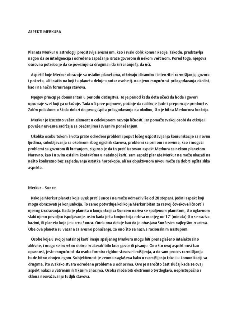 Aspekti Merkura | PDF