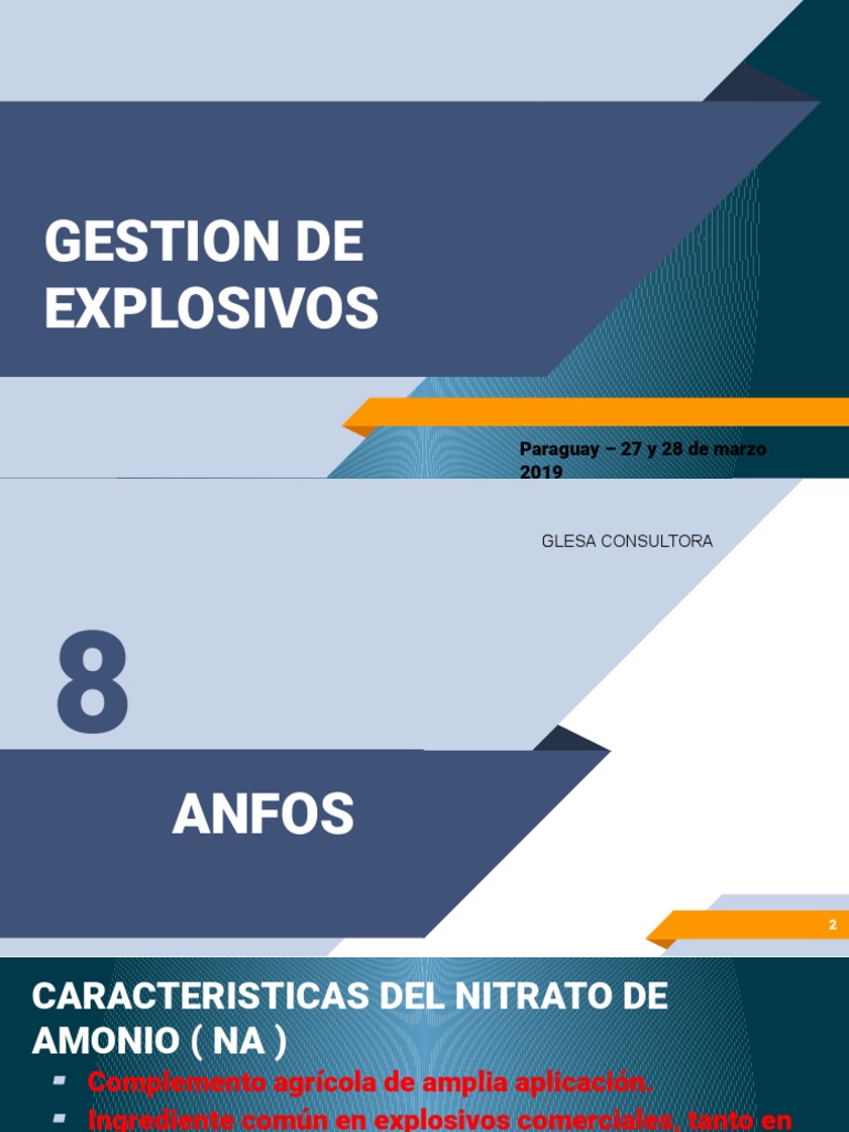 Curso Explosivos Cap 8 Anfo Glesa | PDF | Amoníaco | Química