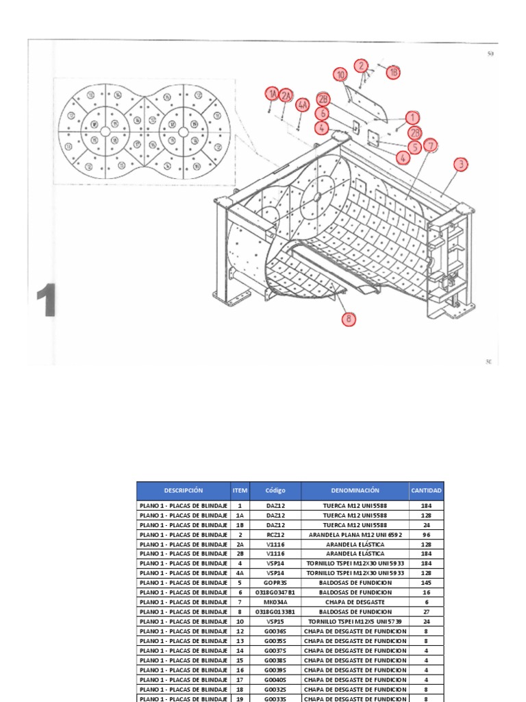 1.sicoma Mao 4500 Repuestos Blindaje y Brazos | PDF | Bienes manufacturados | Metalurgia