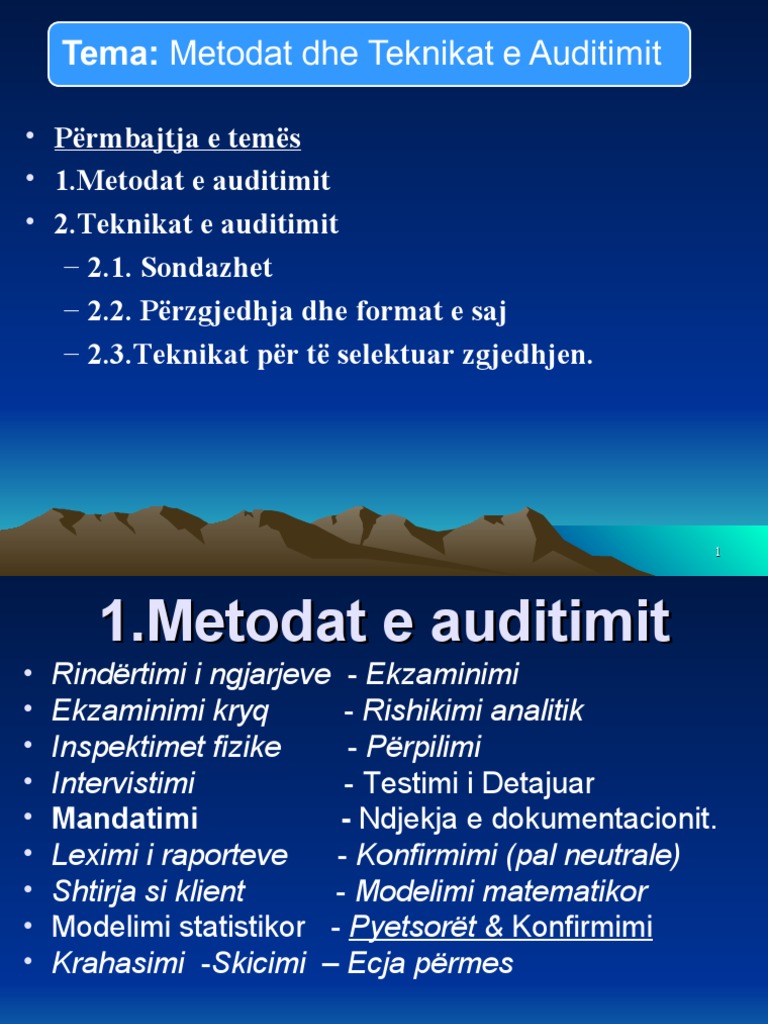 T-6-Metodat Dhe Teknikat e Auditimit | PDF