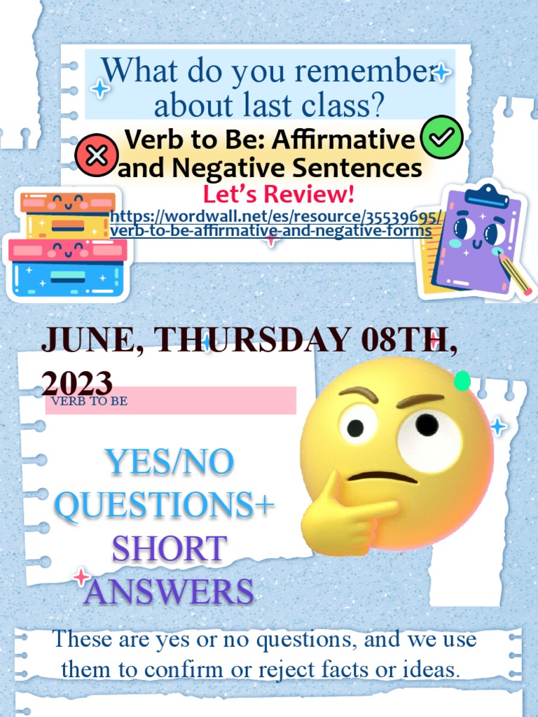 Verb To Be-Questions and Answers | PDF