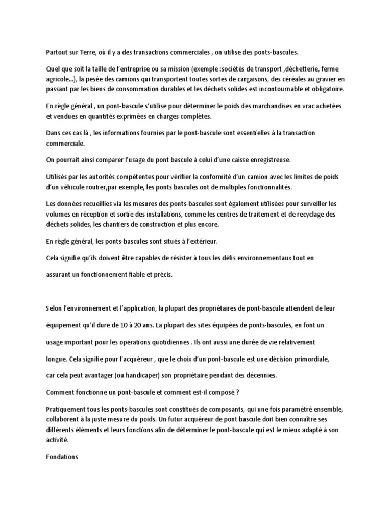 Pont Bascule | PDF | Pont | Camion