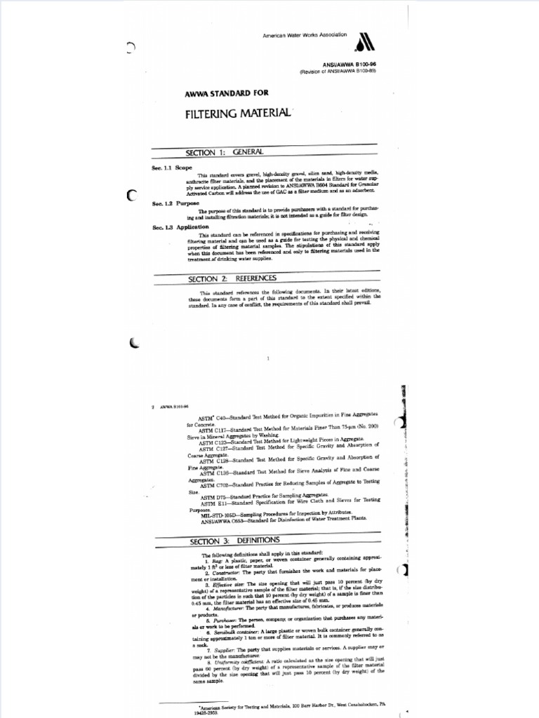 Dokumen - Tips - Awwa b100 96 | PDF
