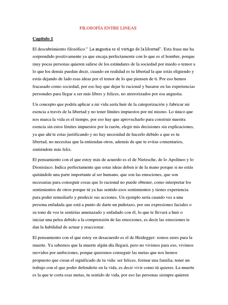 Filosofía Entre Lineas | PDF | Causalidad | Pensamiento