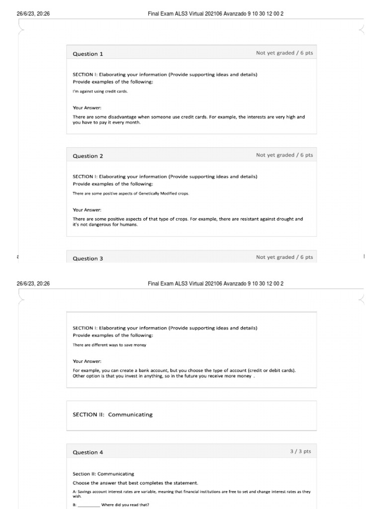 Final Exam ALS3: Key Topics and Questions | PDF