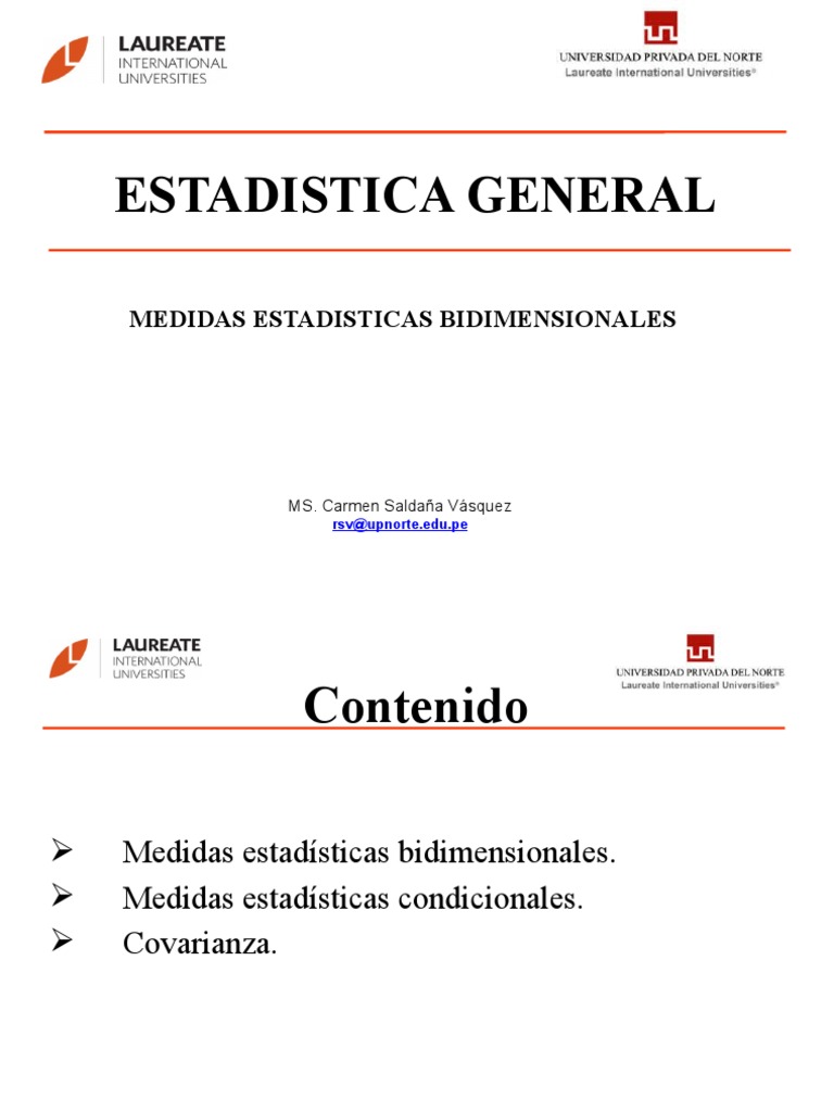 Estag - Sem 10 y 11 | PDF | Covarianza | Distribución de probabilidad