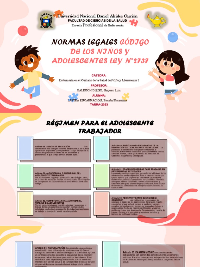 Normas Legales Código de Los Niños y Adolescentes Ley N°2737 ...