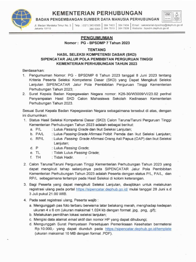 PG-BPSDMP 7 Tahun 2023 & Lampiran | PDF