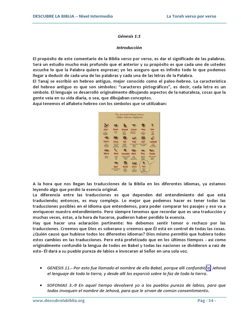 En El Principio Génesis 1 Pdf Libro Del Génesis Biblia