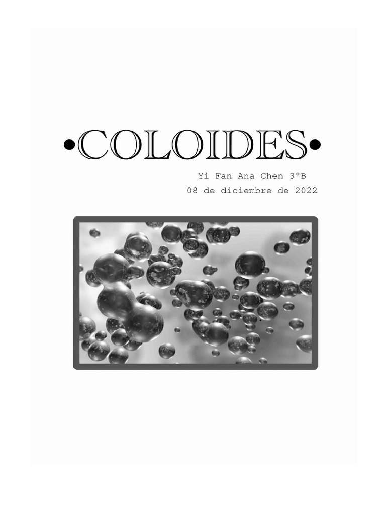 Introducción a los Coloides | PDF | Coloide | Mezcla