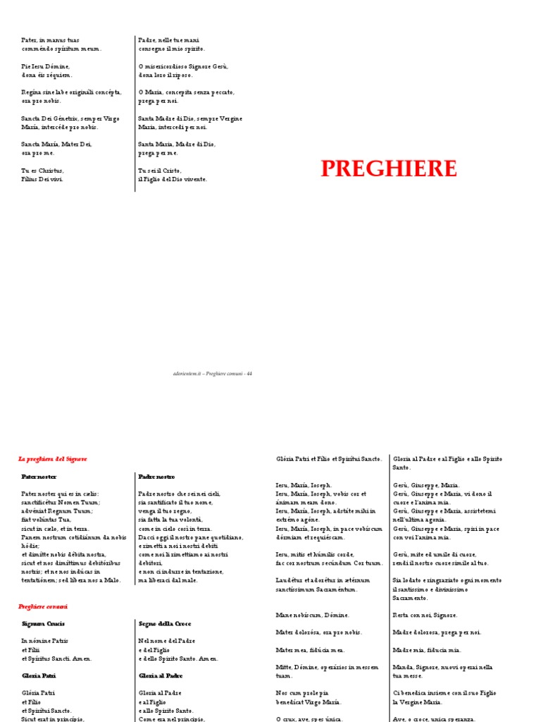 Preghiere Comuni Libretto | PDF