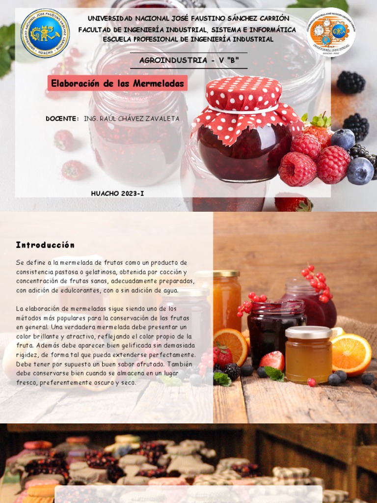 Proceso de Elaboración de Mermeladas | PDF | Azúcar | Dieta y nutrición