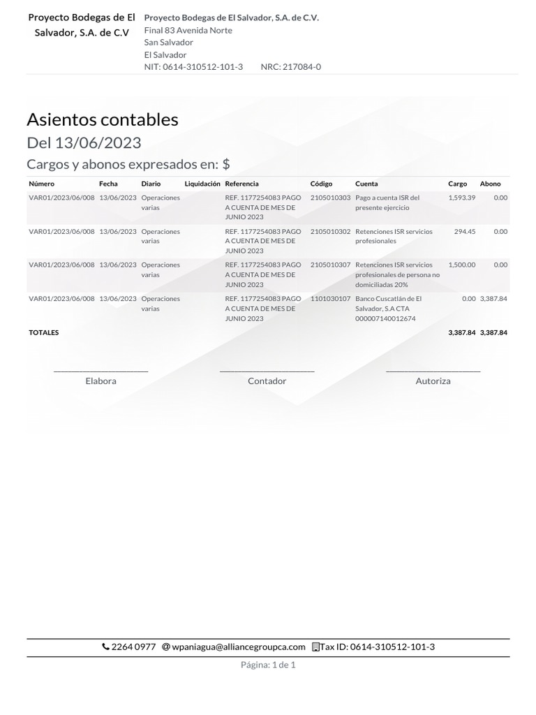 Asientos Contables | PDF