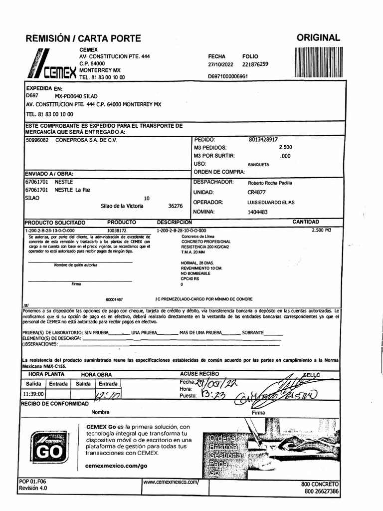 Cemex 09 - 11 - 2022 | PDF | Tarjeta de débito | Bancos