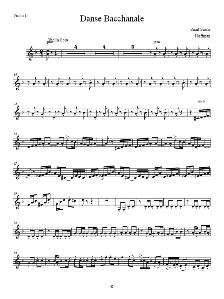 Danse Bacchanale - Violin II Waaa | PDF