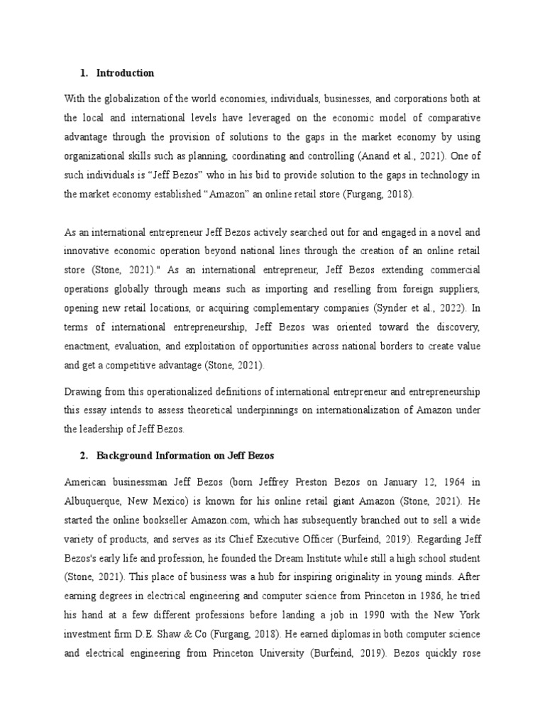 International Entrepreneurship Essay | PDF | Entrepreneurship | Amazon Echo