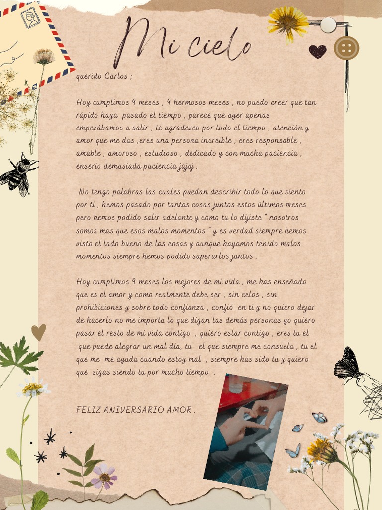Carta de Aniversario Amor de Época Romántico Antigua Tradicional ...