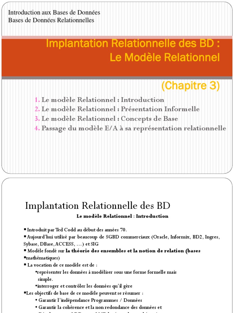 Chapitre 3 | PDF | Modèle relationnel | Base de données relationnelle