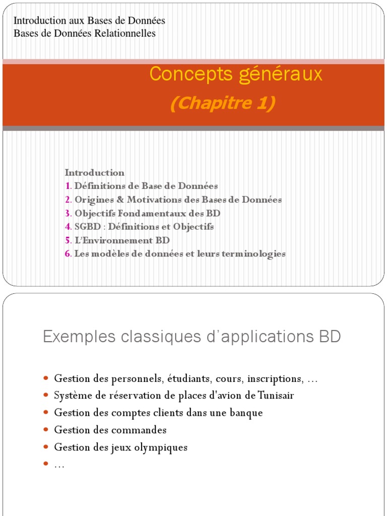 Chapitre 1 BD 2021 | PDF | Bases de données | Base de données relationnelle