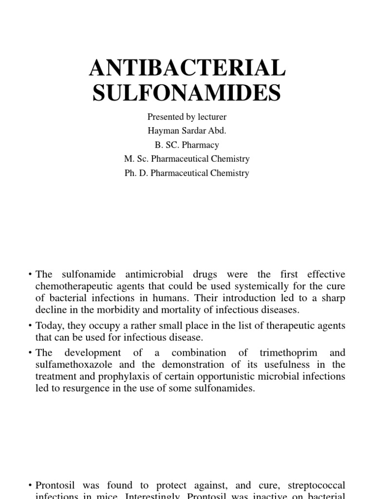 Sulfonamide | PDF | Infection | Clinical Medicine