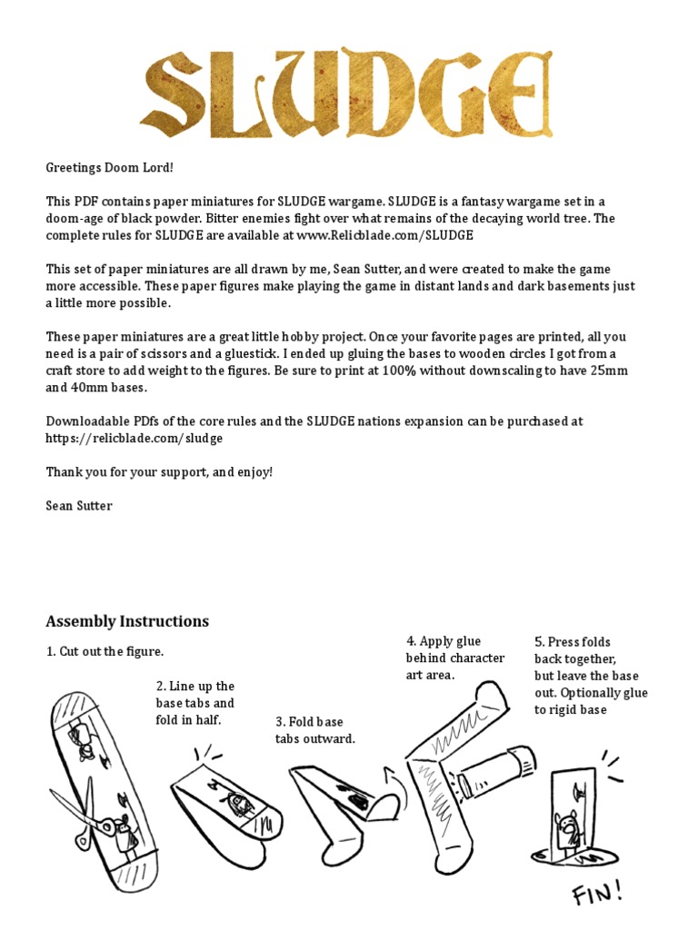 Sludge Paper Miniatures | PDF | Infantry | Military