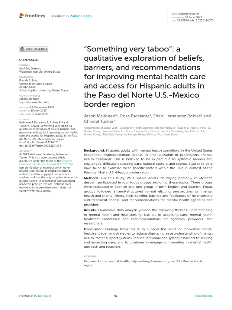 Something Very Taboo | PDF | Mental Disorder | Focus Group