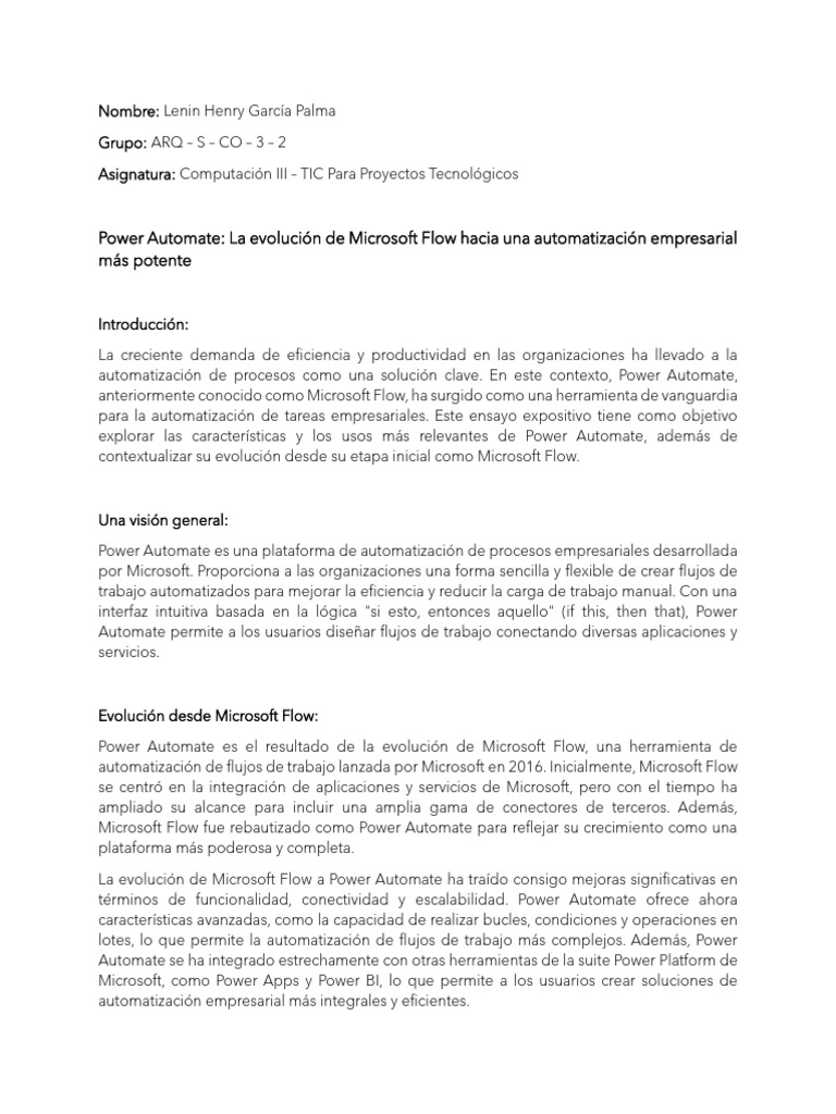 Power Automate | PDF | Microsoft | Software de la aplicacion