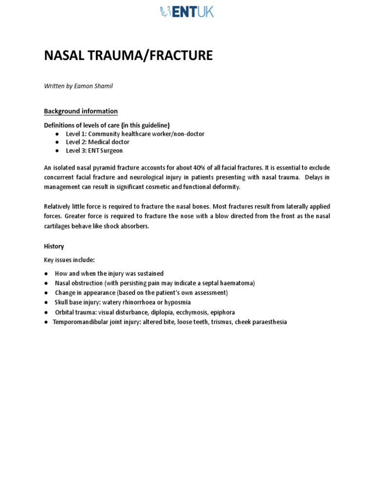 Nasal Trauma | PDF | Human Nose | Medicine