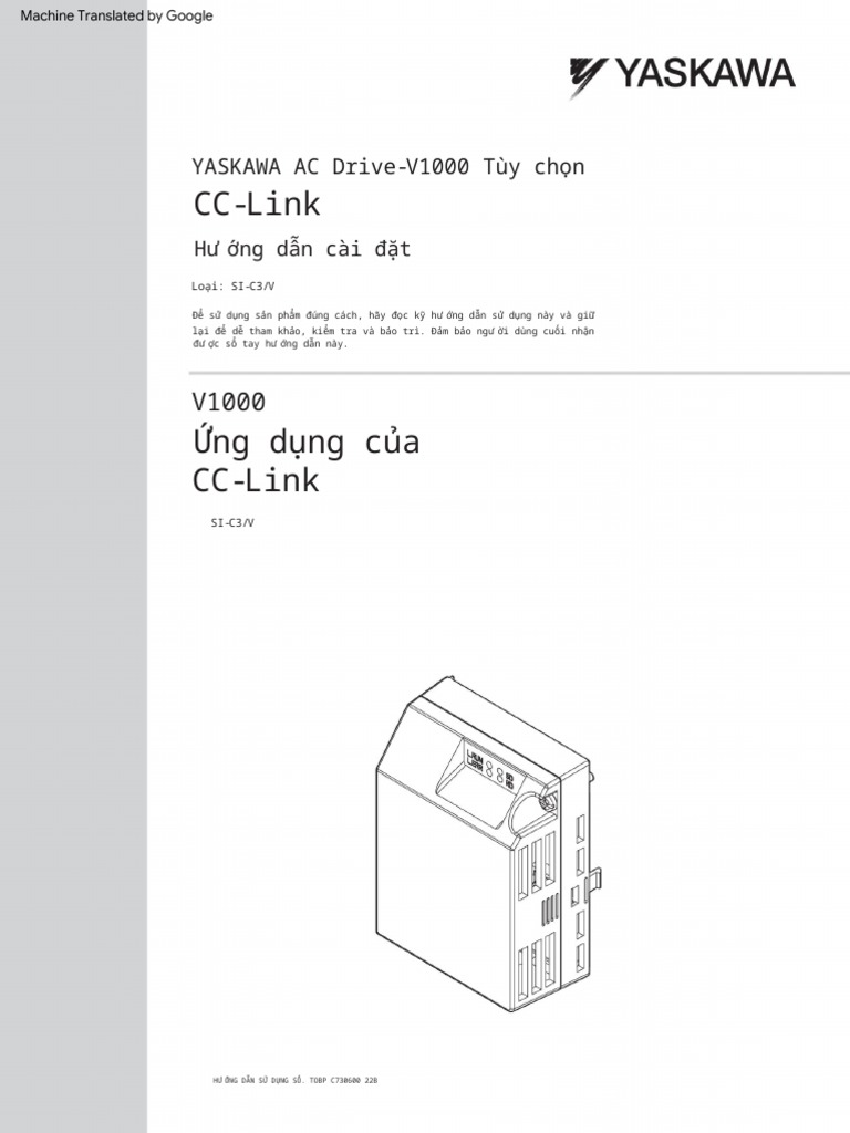 v1000 Si c3v CC Link Manual | PDF