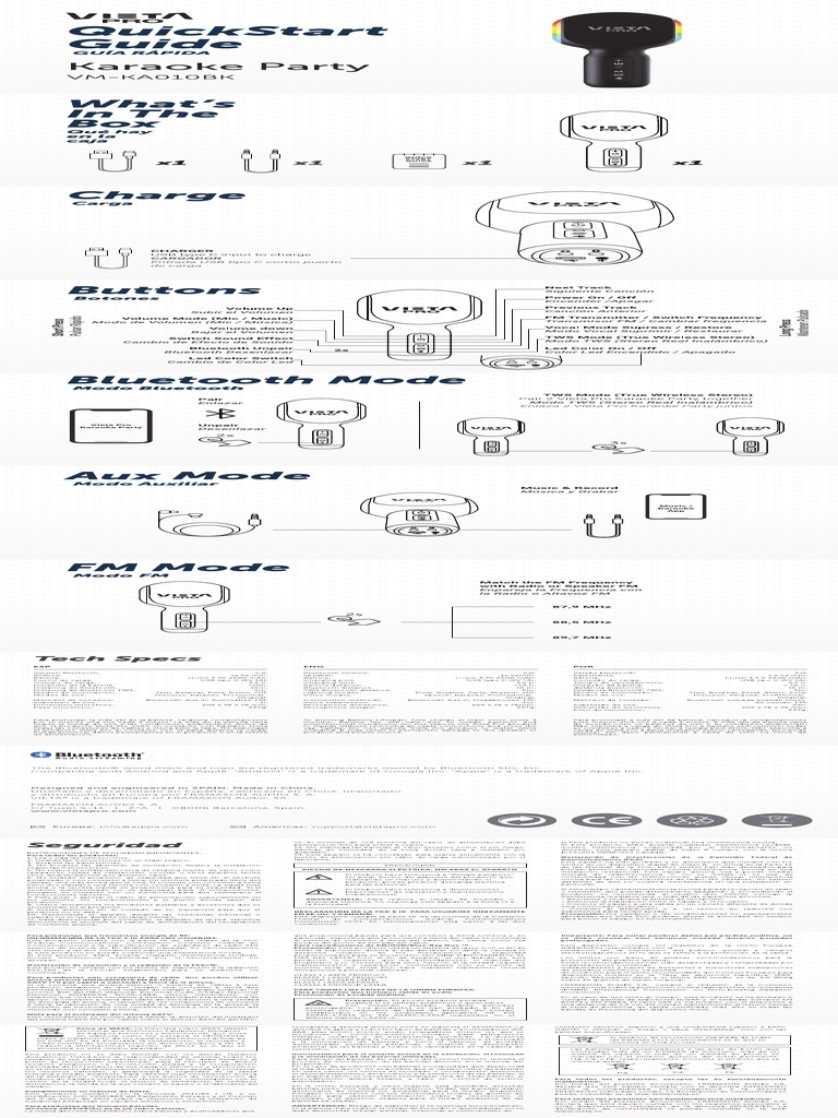 Vieta VM-KA010BK Quickstart Guide V3 | PDF