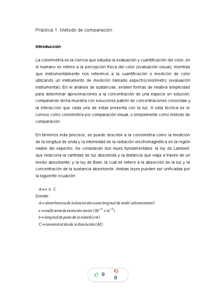 Colorimetría por Comparación Visual | PDF | Ligero | Color