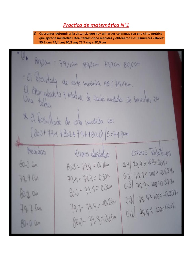 Practica de Matemática N 111111 | PDF