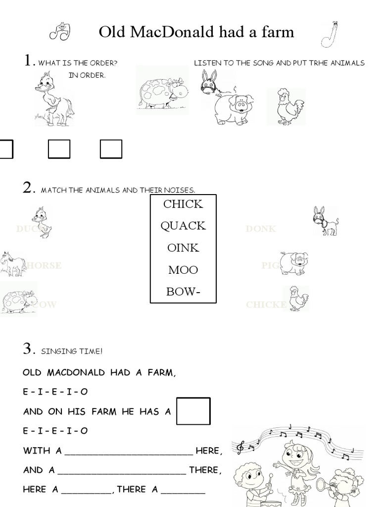 Old MacDonald Had A Farm | PDF