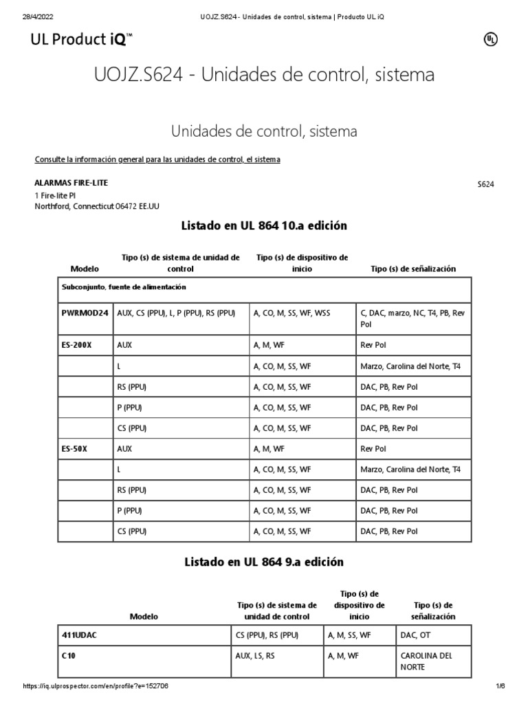 UOJZ.S624 - Unidades de Control, Sistema | PDF
