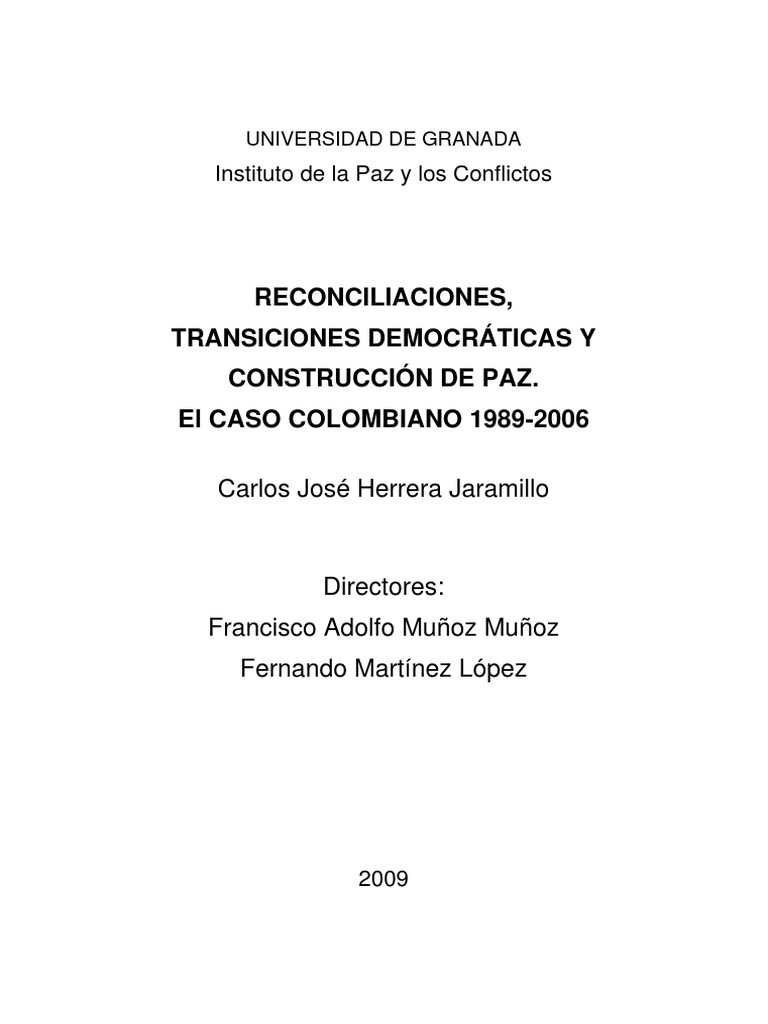 Reconciliaciones, Transiciones Democráticas y Construcción de Paz (Pags. 51-80) | PDF ...