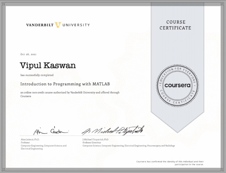 Matlab Certificate Pdf 